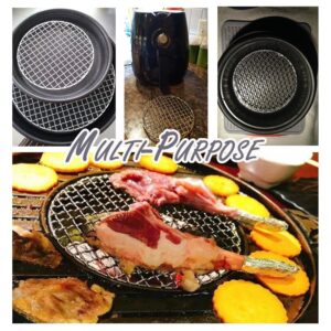 Turbokey Cooling Rack Dia 7" Round Stainless Steel Cross Wire Barbecue Carbon Baking Net Grill Pan Grate for Instant Pot/Pressure Cooker/Oven (180mm/7")