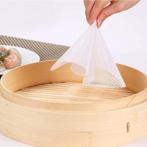 Inchant 5Pcs Kitchen Silicone Steamer Mesh Non-Stick Pad Round Shape Dumplings Mat Steamed Buns Baking Pastry Dim Sum Mesh（11" Diameter）