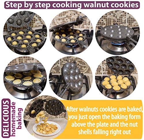 Walnut Cookie Maker 12 halves non-stick coating granite stone Cookies Pastry