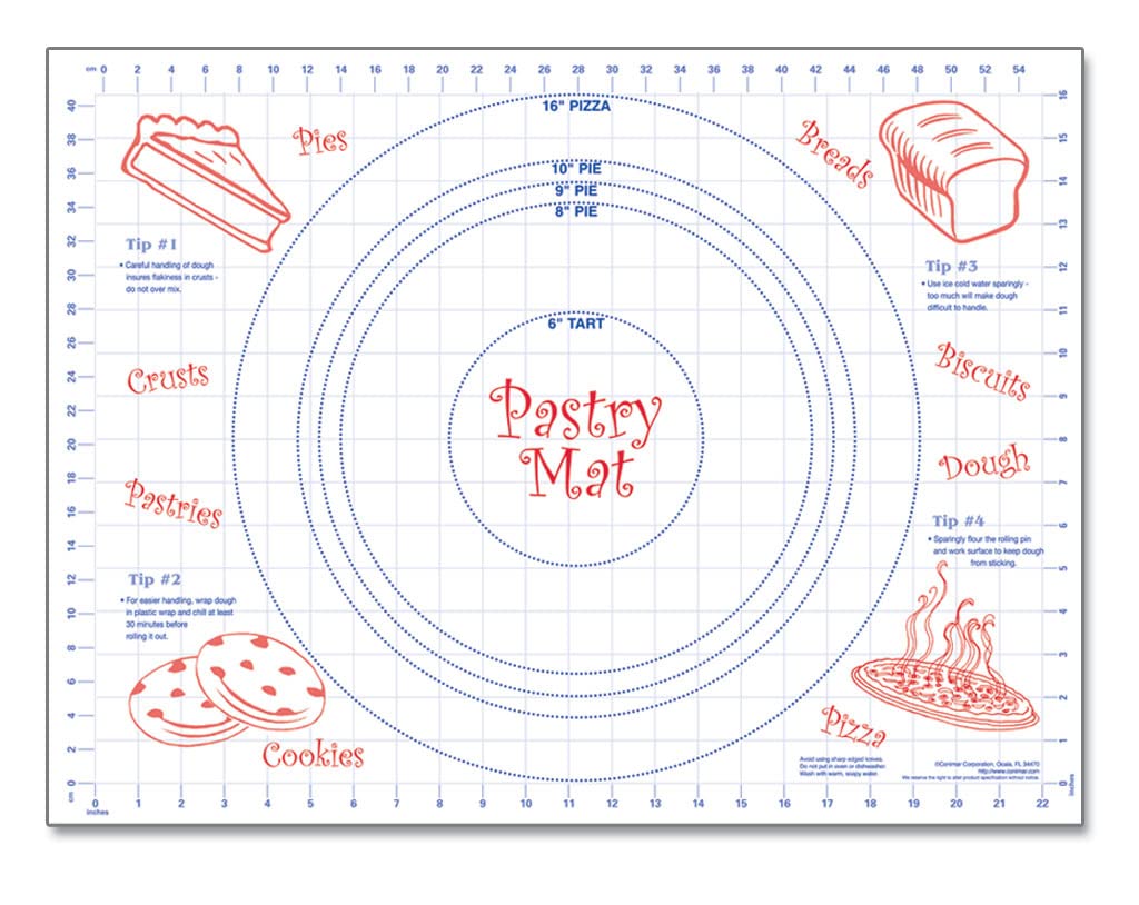 Cut N' Funnel Large Premium Flexible Plastic Pastry Mat 24" x 18" Made in the USA of BPA Free Flexible Plastic