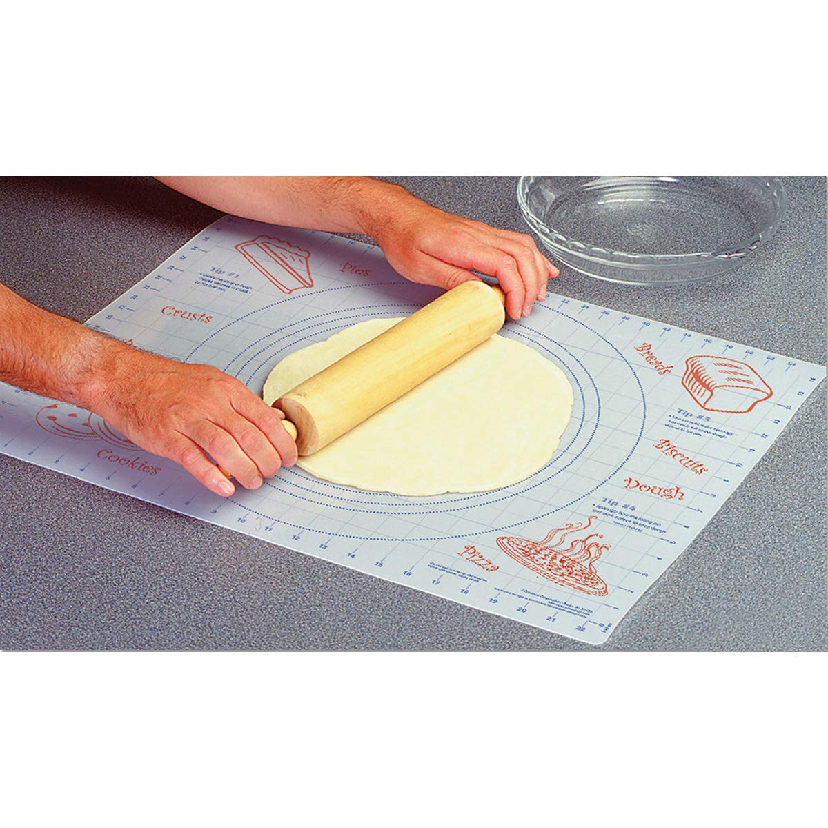 Cut N' Funnel Large Premium Flexible Plastic Pastry Mat 24" x 18" Made in the USA of BPA Free Flexible Plastic