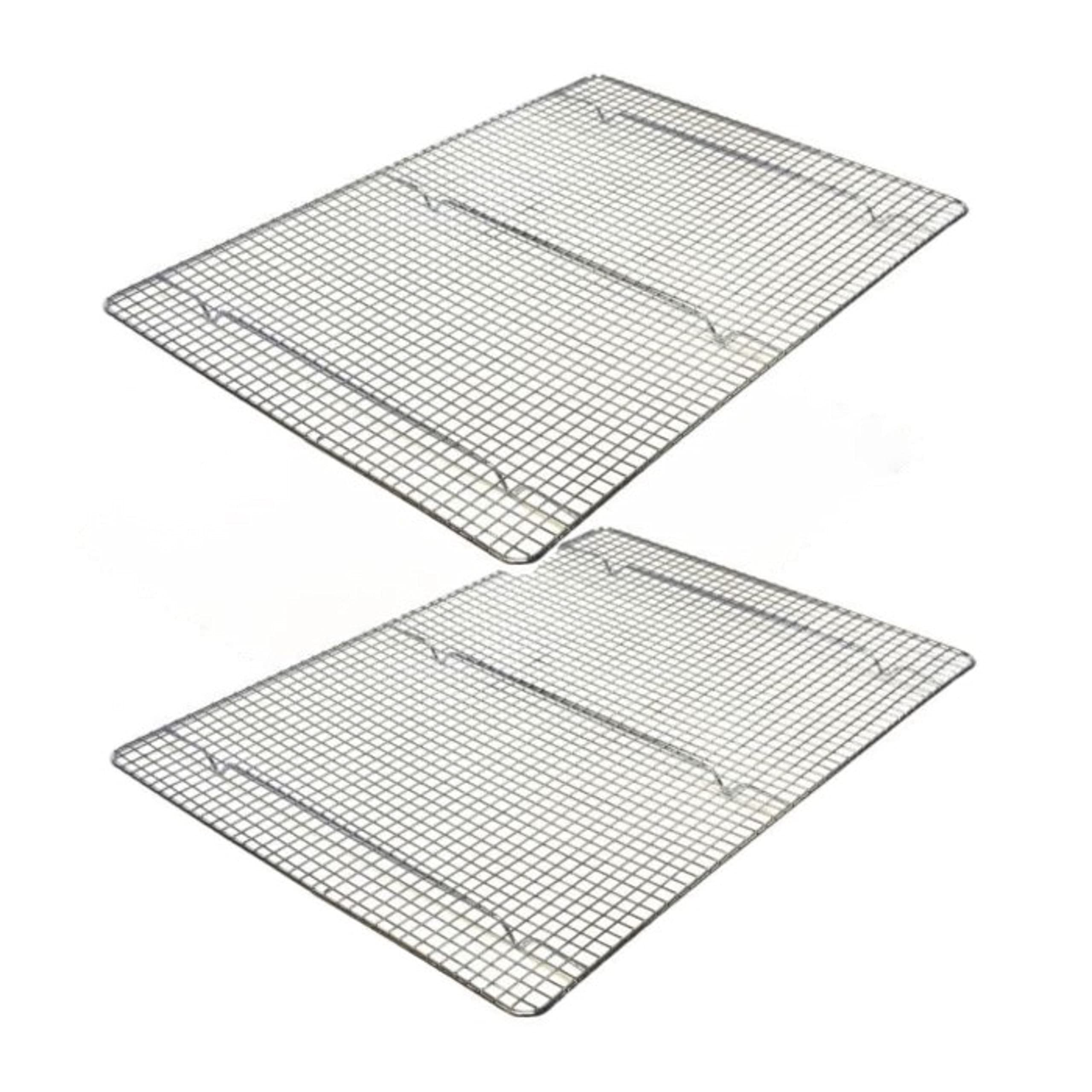 TrueCraftware Set of 2 Chrome Plated 20"-1/2 x 14-1/2" Footed Wire Icing/Cooling Rack fits 22" X 16" pan- Baking Rack Cookie Cooling Racks for Baking & Cooking