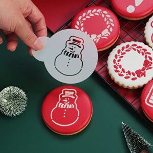 SurgeHai Round Cookie Cutter Set of 12, With 5 PCS Cookie Stencil for Decorating Christmas Cookie, Bonus 50 PCS Burger Patty Paper for Separating Burger Patty, Cookies