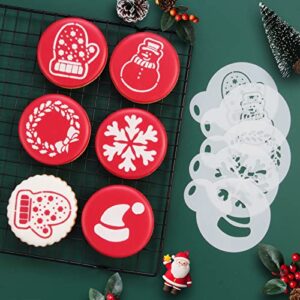 SurgeHai Round Cookie Cutter Set of 12, With 5 PCS Cookie Stencil for Decorating Christmas Cookie, Bonus 50 PCS Burger Patty Paper for Separating Burger Patty, Cookies