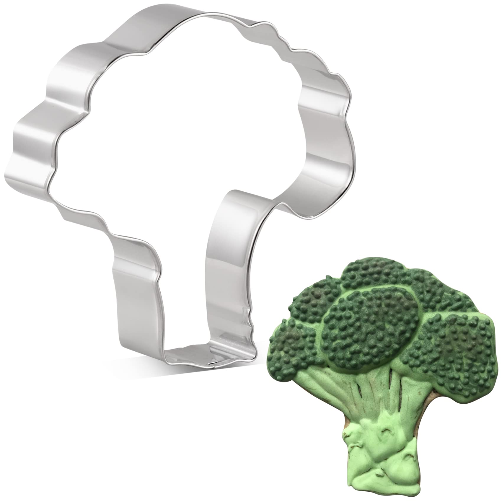 KENIAO Vegetable Broccoli Cookie Cutter, 3.8", Stainless Steel