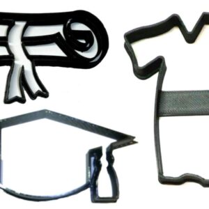 GRADUATION KIT DIPLOMA CAP TASSEL GOWN ROBE GRAD ALUMNI SET OF 3 COOKIE CUTTERS USA MADE PR1230