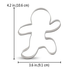 LILIAO Christmas Running Gingerbread Man Cookie Cutter - 3.6 x 4.2 inches - Stainless Steel