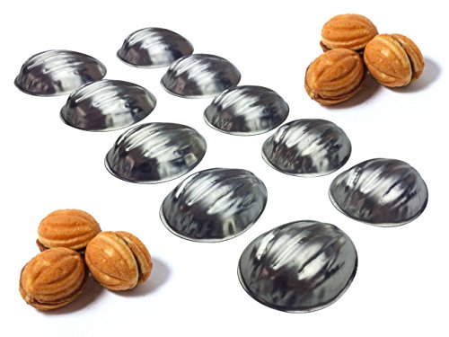 Metal Mold Form Nuts For Sweet Russian Nuts Oreshki Pastry Cookie Nutlets (Set of 40 pcs)