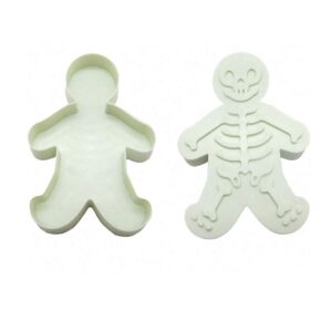 2pcs skeleton cookie mold, skull cookies stampers sweet spirits day of the dead cookie cutter gingerdead men cookie cutter halloween christmas bakeware supplies