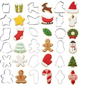 Wilton Holiday Shapes Metal Christmas Cookie Cutter Set, 18-Piece