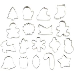 Wilton Holiday Shapes Metal Christmas Cookie Cutter Set, 18-Piece