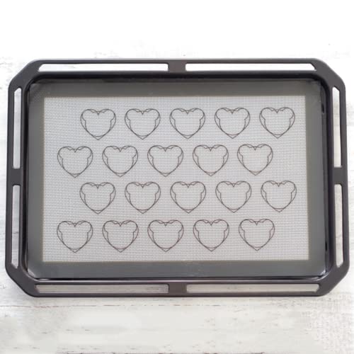 Elesinsoz Nonstick Heart Bear Mickey Shape Macaron Silicone Baking Mat Mold Macaroon Template Tray Pan Cookie Sheet Liner for Oven Cake Pastry Decorating Supplies Half Sheet Reusable Food Safe