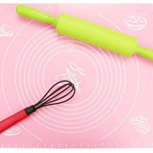 GCA Large baking silicone pad skid High temperature resistant,Pastry Fondant Silicone Work Rolling Baking Mat with Measurements (Pink 1)