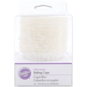 wilton bake cups ruffle white (24 count)