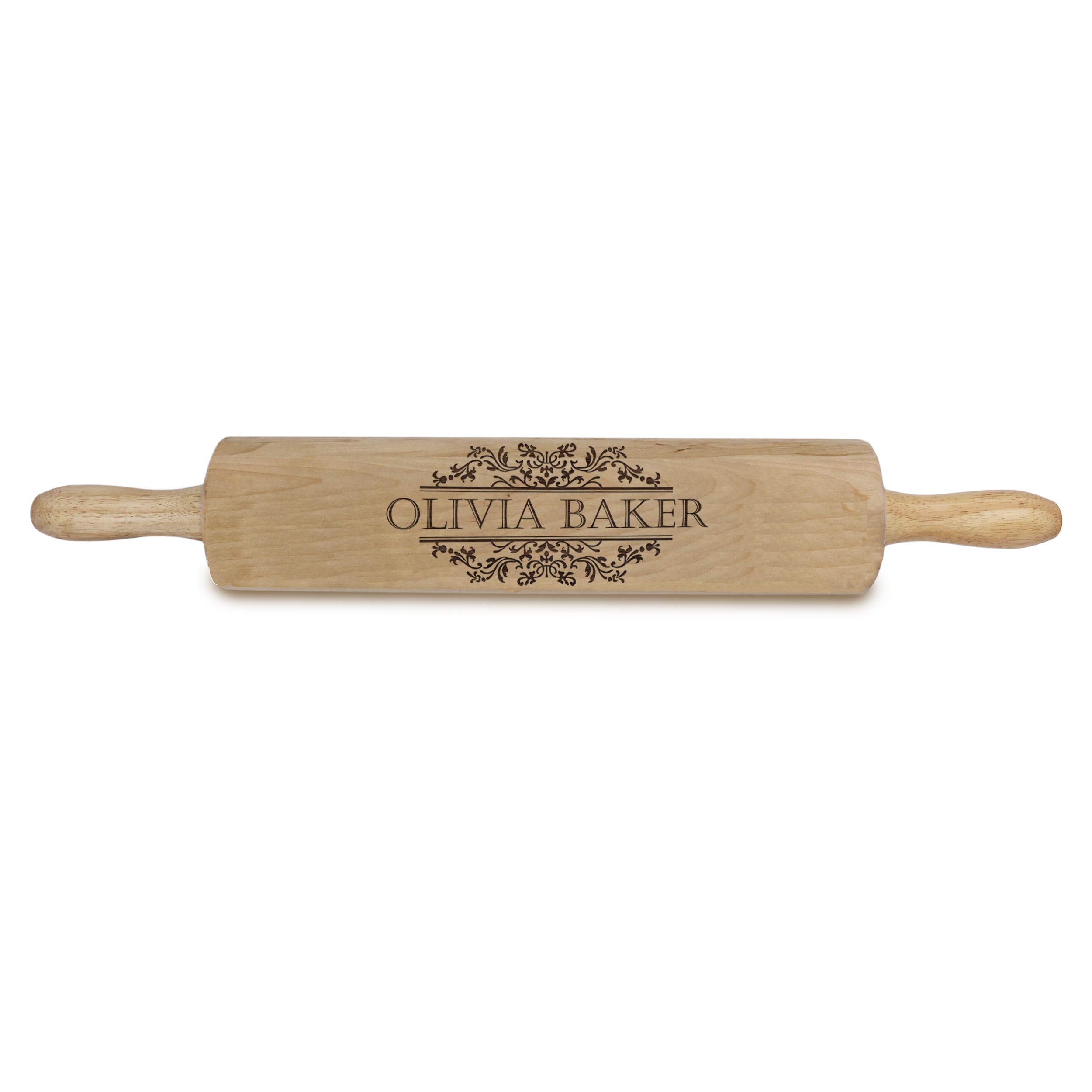 Custom Personalized Wood Rolling Pin - Engraved for Kitchen Home Chef Baking (Small - 6" x 1.25")