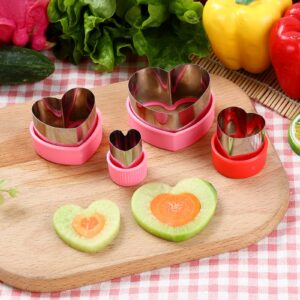 Valentine's Day Cookie Cutter Mold Set,5 Different Size Heart-shaped Sandwich Cutter and Sealer, Cookie, Fruit, Vegetable Cutters