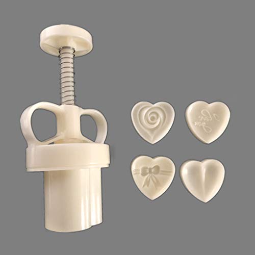 Plastic Mooncake Mold 30g Heart Stamp Cookie Cutter Mould DIY Baking Accessories