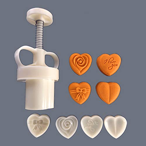 Plastic Mooncake Mold 30g Heart Stamp Cookie Cutter Mould DIY Baking Accessories