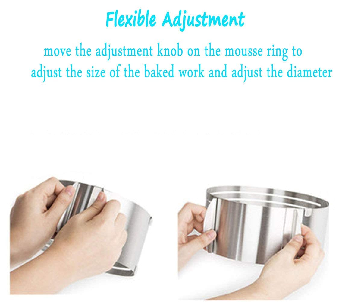 Cake Leveler Cake Slicer Layer Cake Cutter Slicer Stainless Steel Adjustable Big Cake Rings 7-Layer Cake 6-8 inch/9.5-12inch Stainless Steel Cake Slicer Leveler Mousse Mould Slicing Cake