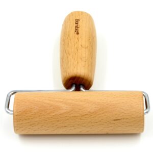 Bamber Dough Roller Beech Wood Rolling Pin for Baking Pastry Pizza, 4.3-Inch Smooth Construction & Easy to Roll - Essential Kitchen Utensil