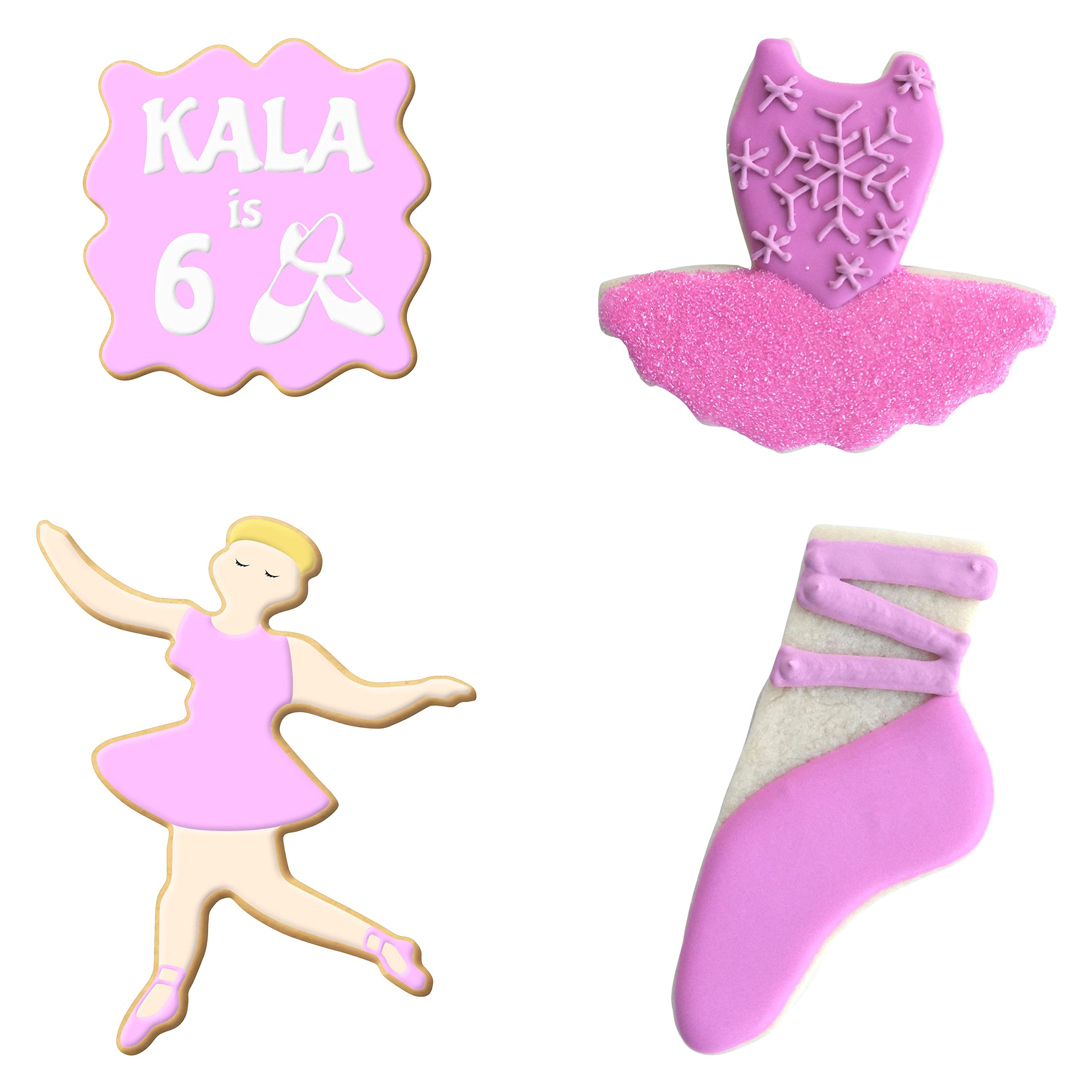 Foose Cookie Cutters 4 Piece Ballet Cookie Cutter Set Ballerina, Tutu, Ballet Slipper, Fancy Square, USA