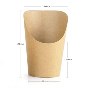 50Pcs French Fries Box, 14oz Disposable Take-out Party Baking Supplies Waffle Paper Popcorn Boxes, Sandwich Kraft Paper Cups Holder French Fry Paper Holder Wedding Food Trays Paper Cones