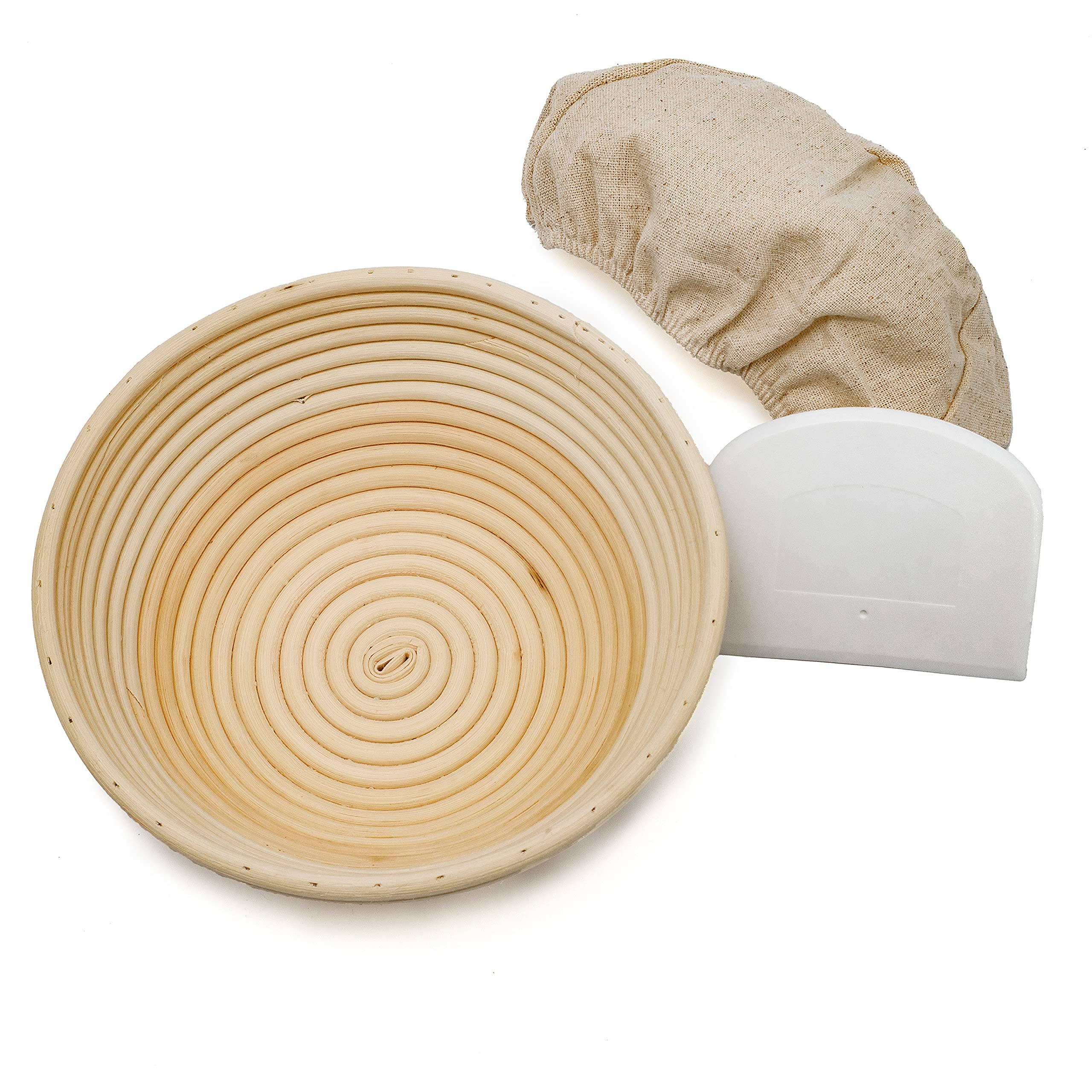 Bread Proofing Baking Basket with Scraper for Breadmaking by Blue Ridge Basket Company