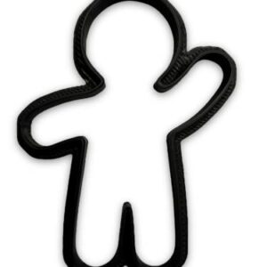 Waving Gingerbread Man Cookie Cutter with Easy to Push Design (4 inch)