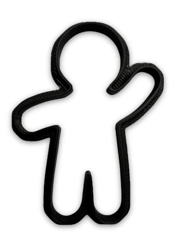 Waving Gingerbread Man Cookie Cutter with Easy to Push Design (4 inch)