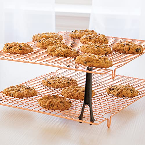 Nordic Ware Stackable Cooling 2 Copper Racks Plus 4 Snap-On Legs, 16.875 in × 11.5 in × 0.75 in