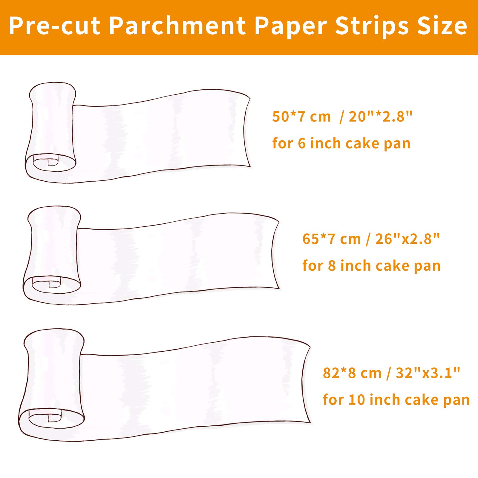 ZCONIEY 100 Counts Non-Stick Parchment Paper Liners Strip Baking Liners for 6" Cake Pans Circle