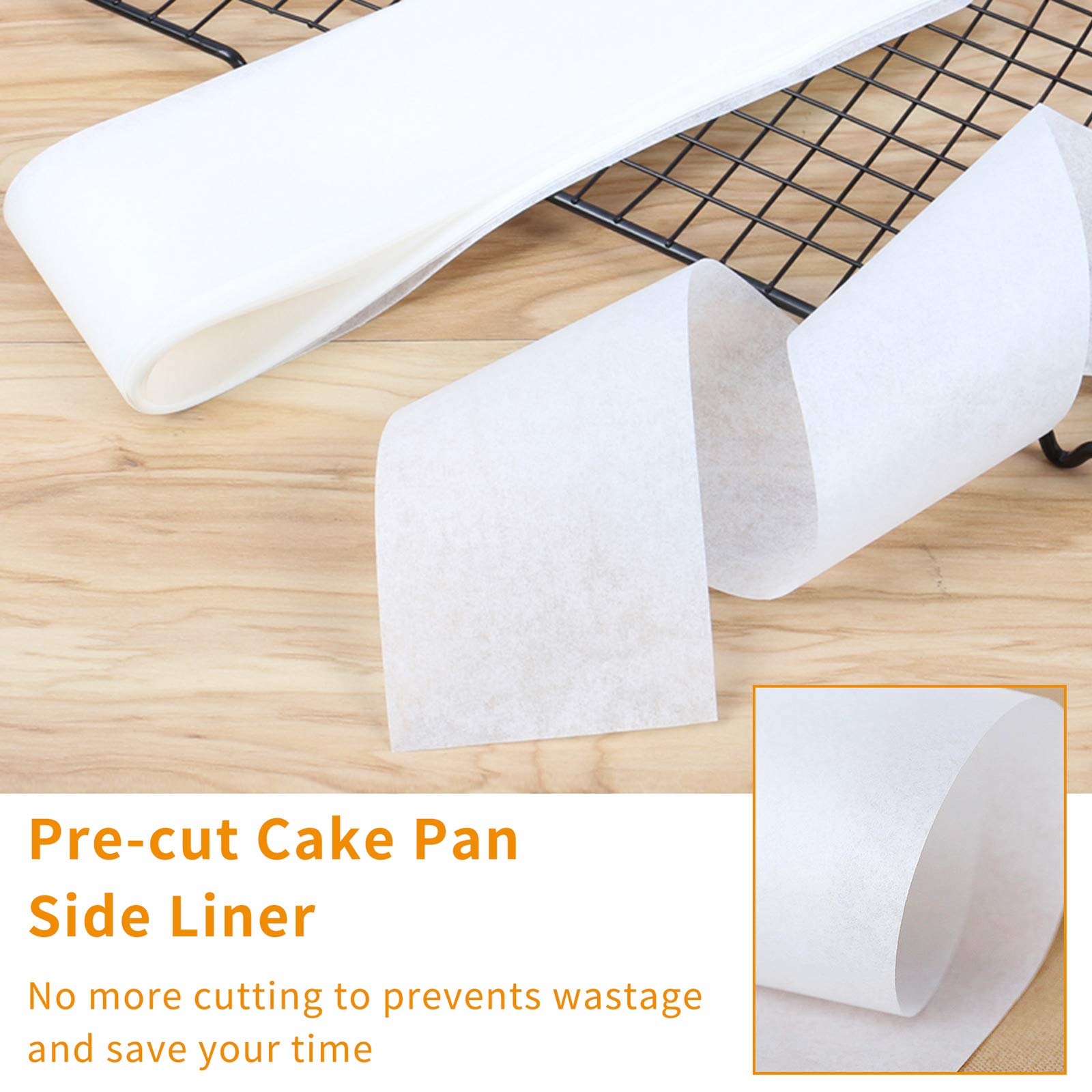 ZCONIEY 100 Counts Non-Stick Parchment Paper Liners Strip Baking Liners for 6" Cake Pans Circle