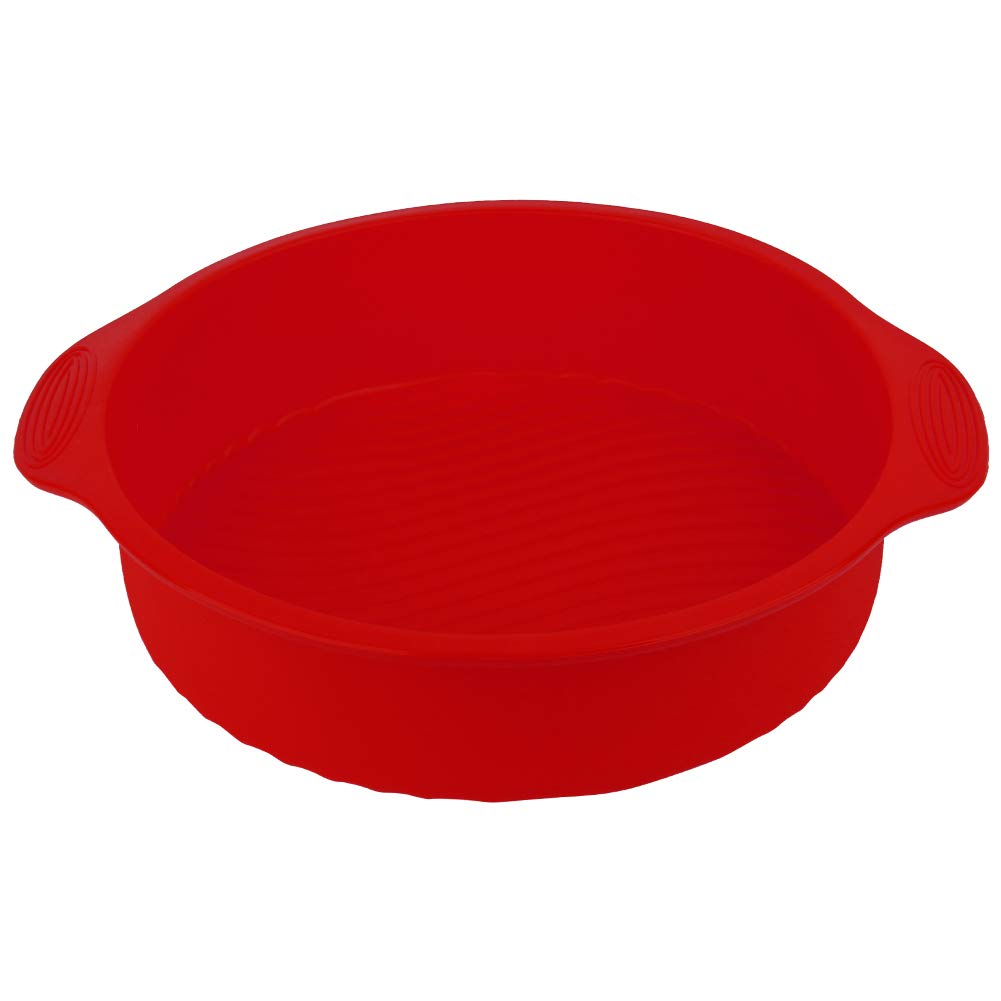 Demeras Cake Baking Pan 11inch Cake Mould Silicone for Cheesecake (red)