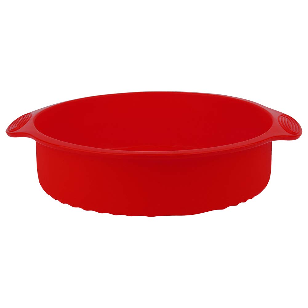 Demeras Cake Baking Pan 11inch Cake Mould Silicone for Cheesecake (red)