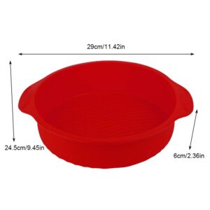 Demeras Cake Baking Pan 11inch Cake Mould Silicone for Cheesecake (red)