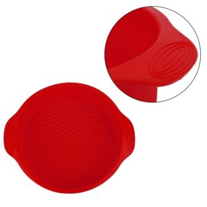 Demeras Cake Baking Pan 11inch Cake Mould Silicone for Cheesecake (red)