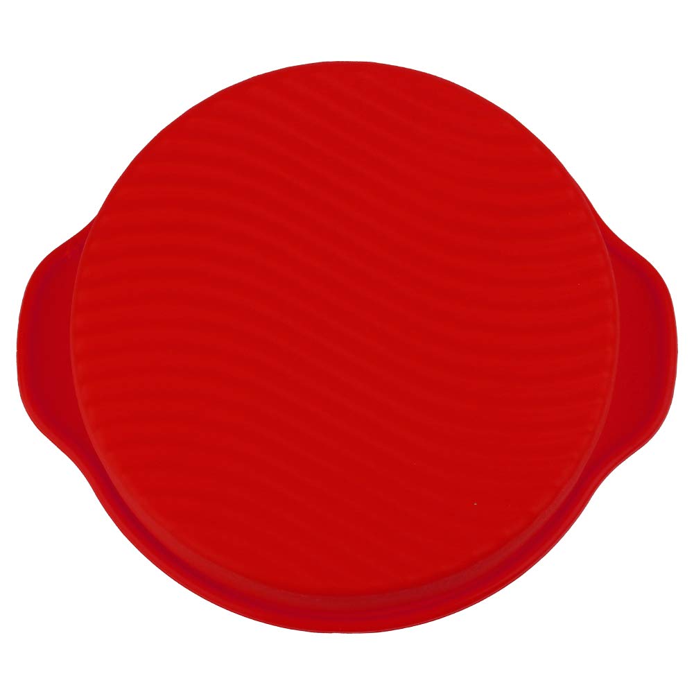 Demeras Cake Baking Pan 11inch Cake Mould Silicone for Cheesecake (red)