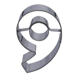 Number Nine (9) Cookie Cutter, Premium Food-Grade Stainless Steel, Dishwasher Safe (9)