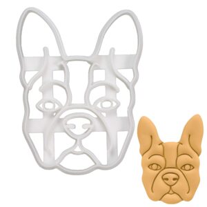 boston terrier face cookie cutter, 1 piece - bakerlogy