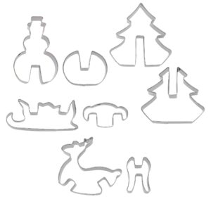 chicago metallic christmas tree 3d cookie cutter set, 12-piece, silver