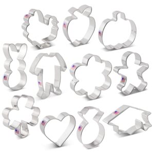 Every Occasion Cookie Cutters 11-Pc. Set Made in USA by Ann Clark, Turkey, Pumpkin, Apple, Easter Bunny, Heart, and more