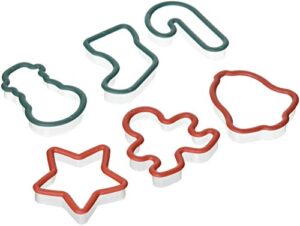 christmas shapes plastic cookie cutters, 6-pc. sets