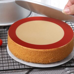 Silicone Baking Mats - Food Grade - for Pastry Bun Cookies Fondant - Non-Stick Easy Clean - 2Pack 8" Round