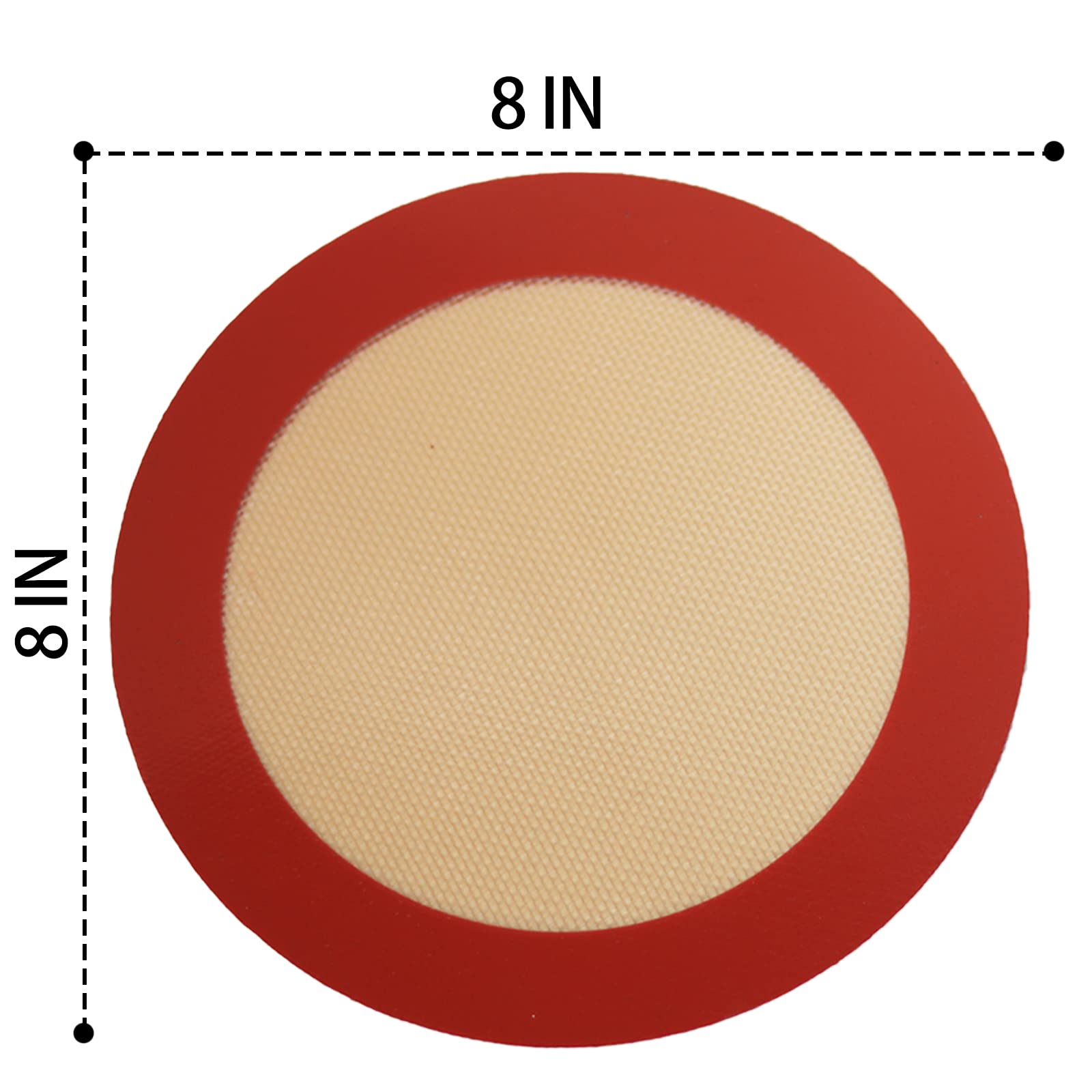 Silicone Baking Mats - Food Grade - for Pastry Bun Cookies Fondant - Non-Stick Easy Clean - 2Pack 8" Round