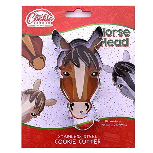 Horse Head Farm Animal Cookie Cutter, Premium Food-Grade Stainless Steel, Dishwasher Safe (Horse Head)