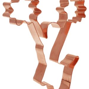 Jumping Cheerleader Metal Sports Cookie Cutter 5 X 4 inches - Handcrafted Copper Cookie Cutter by The Fussy Pup