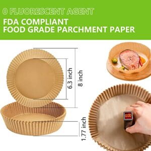 Air Fryer Parchment Paper Liners, Parchment Paper for Baking, Diposable Air Fryer Liner Round, Air Fryer Paper Liners, Air Frier Cookers Liners, Baking Paper, Oven Liner - 100 PCS