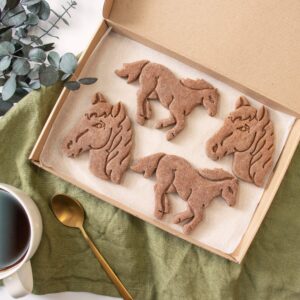 Set of 2 Horse cookie cutters (Designs: Horse Head and Horse Running), 2 pieces - Bakerlogy