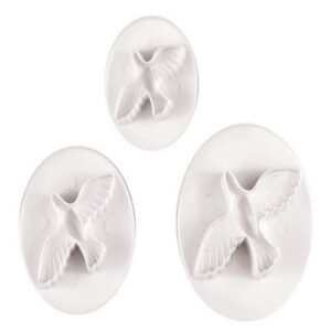 fox run dove fondant plunger cutters, white