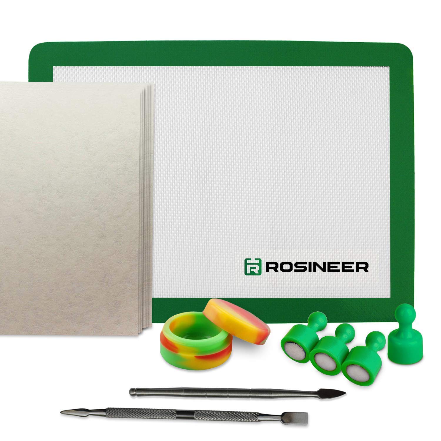 Rosineer Heat Press Starter Kit with and 2" x 4" Premium Nylon Filter Bags Combo (36, 72, 90, 120 microns) - 20 pcs - Bundle